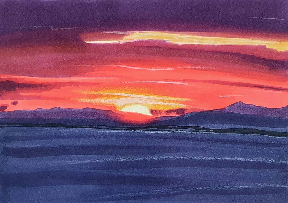 How To Draw A Sunset - Easy Step-By-Step Tutorial